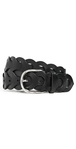 Isabel Marant Edena Leather Belt - Black/silver