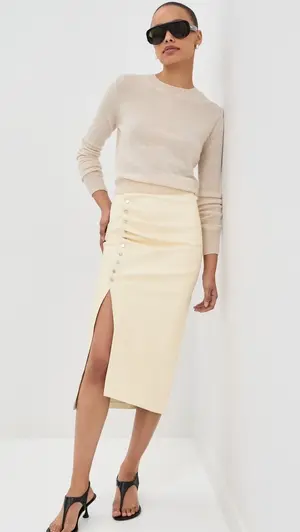 Rabanne Mid-weight Stretch Leather Jupe Skirt