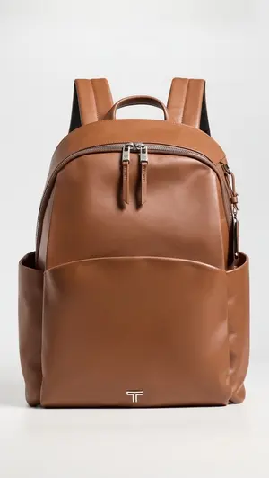 Tumi Leather Laptop Backpack - Sienna
