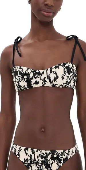 Tanya Taylor Valencia Bikini Top - Black Multi