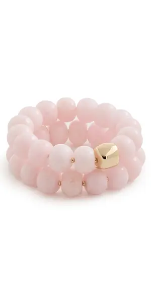 Ettika Beaded Bracelet Set - Rose Quartz