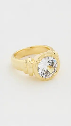 Shashi Round Cubic Zirconia Signet Ring