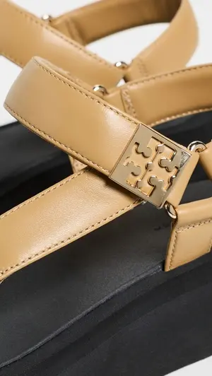Tory Burch Mellow Platform Sandals - Ginger Shortbread/gold/black