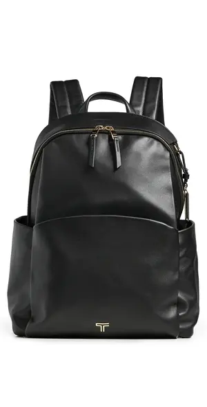 Tumi Large Leather Backpack - Black/light Gold