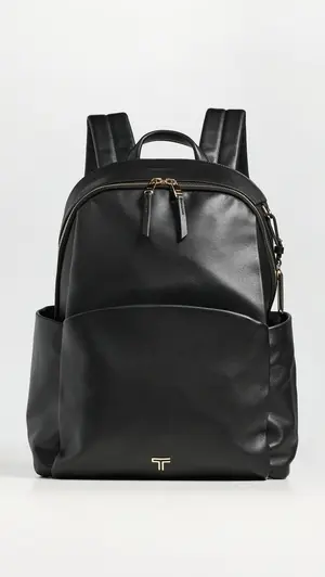 Tumi Large Leather Backpack - Black/light Gold