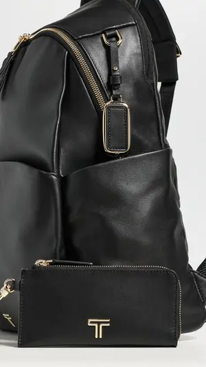 Tumi Large Leather Backpack - Black/light Gold
