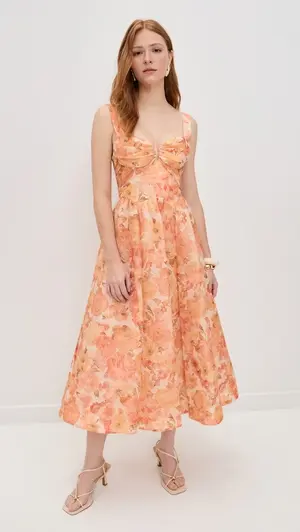 Zimmermann Rebellion Drape Midi Dress