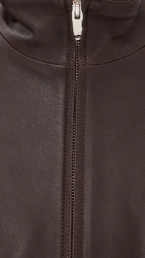Tibi Leather Moto Bomber