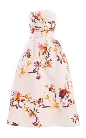 Monique Lhuillier Strapless Floral Print Dress - Multi