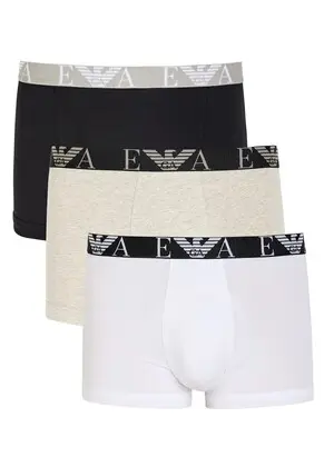 Emporio Armani Logo Stretch-cotton Trunks - Multicoloured