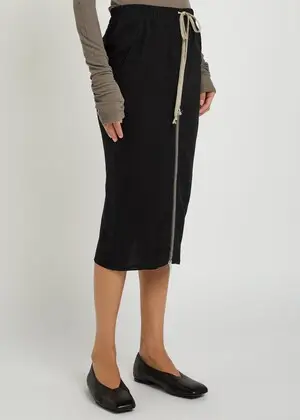 Rick Owens Silk-georgette Midi Skirt