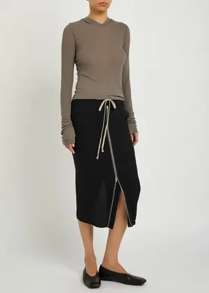 Rick Owens Silk-georgette Midi Skirt