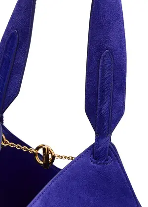 Khaite Lotus Mini Suede Tote Bag - Dark Purple