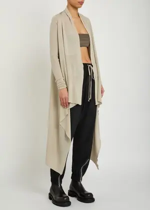 Rick Owens Asymmetric Wool Cardigan - Sand