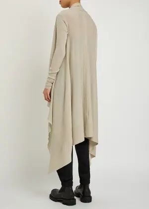 Rick Owens Asymmetric Wool Cardigan - Sand