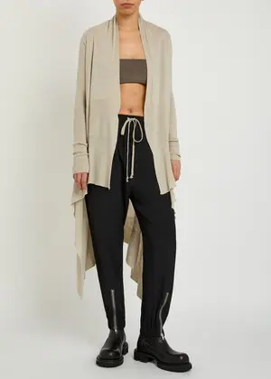Rick Owens Asymmetric Wool Cardigan - Sand
