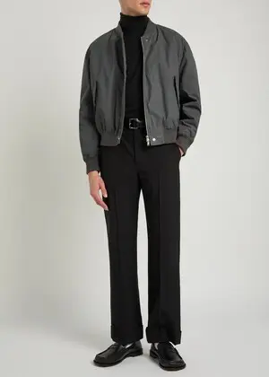 JIL SANDER Padded Cotton-poplin Bomber Jacket