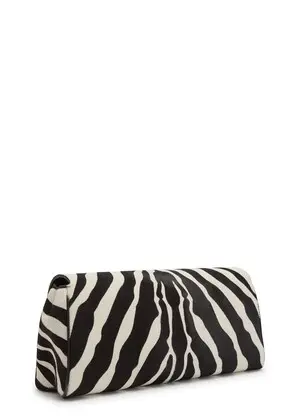Khaite Audrey Zebra-print Calf-hair Clutch - Black