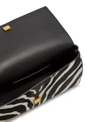 Khaite Audrey Zebra-print Calf-hair Clutch - Black