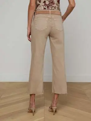L'Agence Wanda Cropped Wide-leg Jean - Biscuit