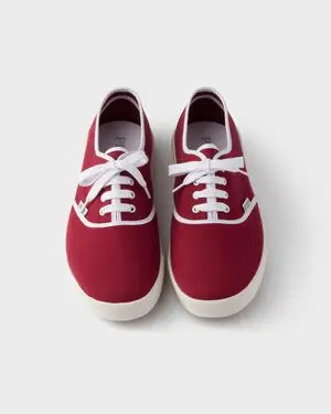 Prada Drill Fabric Sneakers - Burgundy