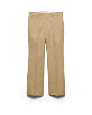 Prada Cotton Trumpet Flare Pants - Neutral