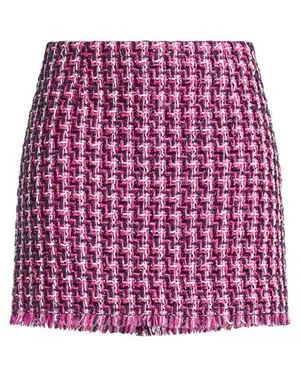 Dolce & Gabbana Wool Blend Metallic Tweed Mini Skirt - Fuchsia