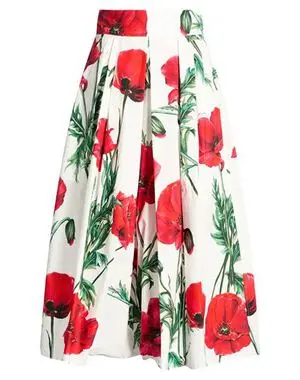 Dolce & Gabbana Pleated Midi Skirt - White