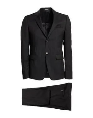 Emporio Armani David Line Suit Size Virgin Wool - Black