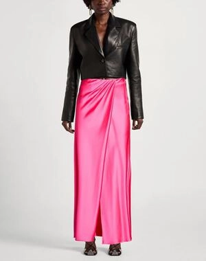 Pinko Polyester Satin Maxi Skirt - Fuchsia