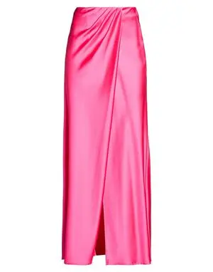 Pinko Polyester Satin Maxi Skirt - Fuchsia