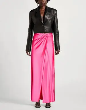 Pinko Polyester Satin Maxi Skirt - Fuchsia