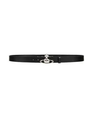VIVIENNE WESTWOOD Leather Belt With Logo Embellishment - Black