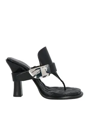 Burberry Leather Thong Sandals - Black