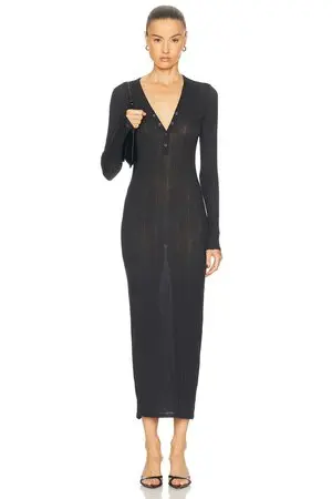NEGATIVE UNDERWEAR Whipped Henley Dress - Black