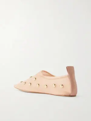 Chloé Rita Studded Mesh Flats - Pink