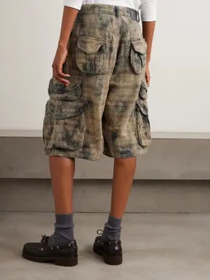 R13 Checked Cotton-flannel Cargo Shorts