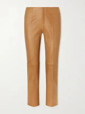 Stouls Georgette Leather Slim-fit Trousers