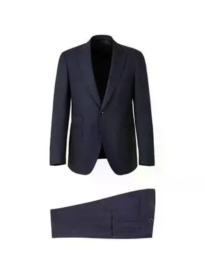 Scabal Single-breasted Wool Suit - Blue