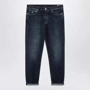 Brunello Cucinelli Brunello Cucinelli Washed Denim Jeans With Turn-Up Hem - Blue
