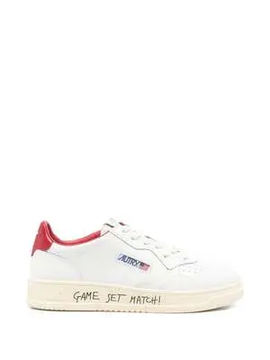 AUTRY Medalist Low Match/leat Shoes - Wht/red
