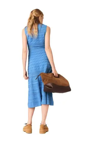 Maje Pointelle Knit Maxi Dress