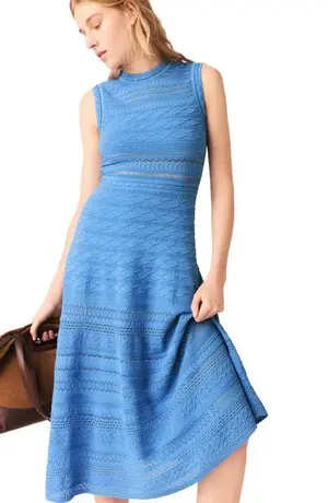 Maje Pointelle Knit Maxi Dress