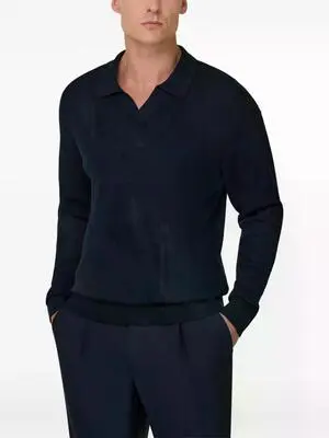 Boggi Milano Open-neck Ribbed Knit Sweater