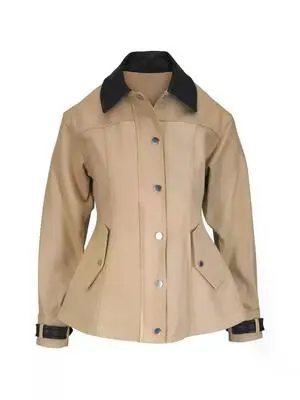 Veronica Beard Peplum Pointed Collar Jacket - Neutrals