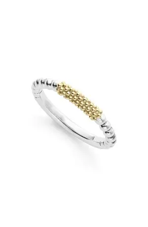Lagos Caviar Icon Bar Stacking Ring - Gold