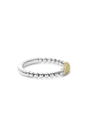 Lagos Caviar Icon Bar Stacking Ring - Gold