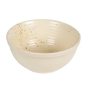 STORIED HOME Farmhouse Stoneware Bowl - Cream