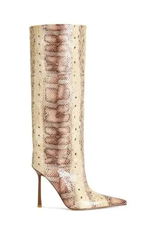 AZALEA WANG Madeye Stiletto Boots - Nude Multi