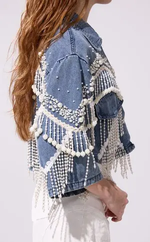 AZALEA WANG Jacket With Pearl Embellishments
